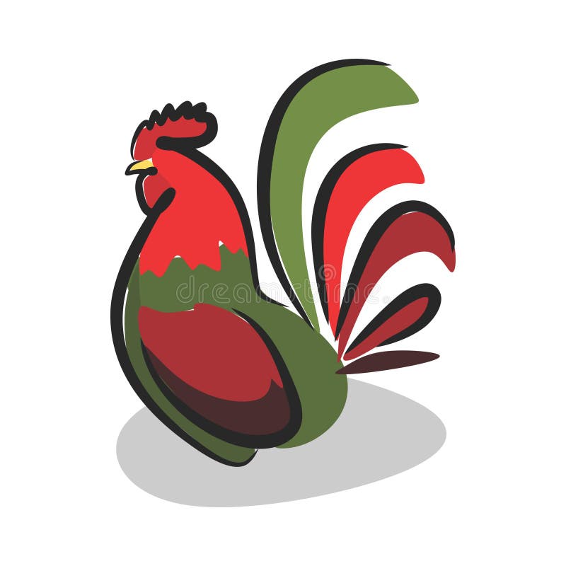 King Chicken Rooster Cockerel Bird Crown Cartoon Stock Vector ...