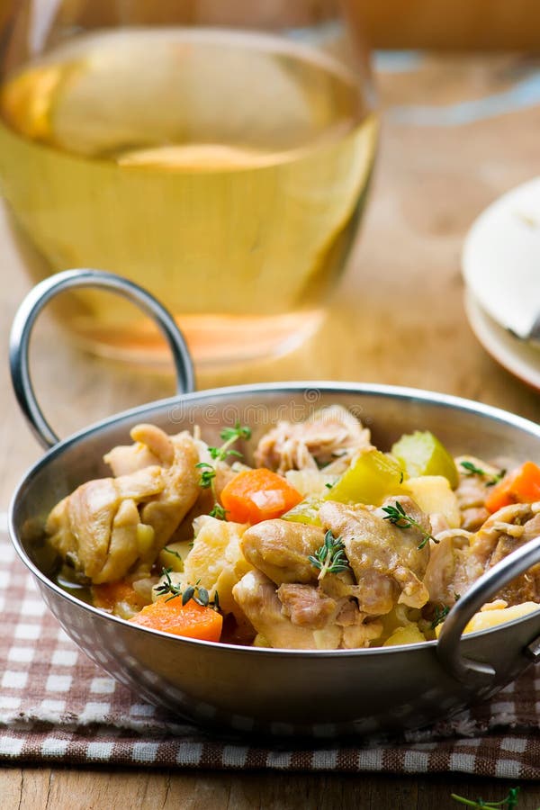 Chicken Fricassee Style of Alsace Stock Image - Image of plate, poulet ...