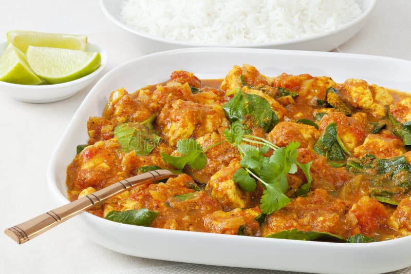 Chicken Sag Curry stock image. Image of spinach, curry - 25458579