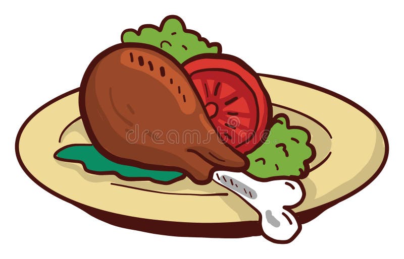 Chicken Leg Sketch, Illustration, Vector Stock Vector - Illustration of ...