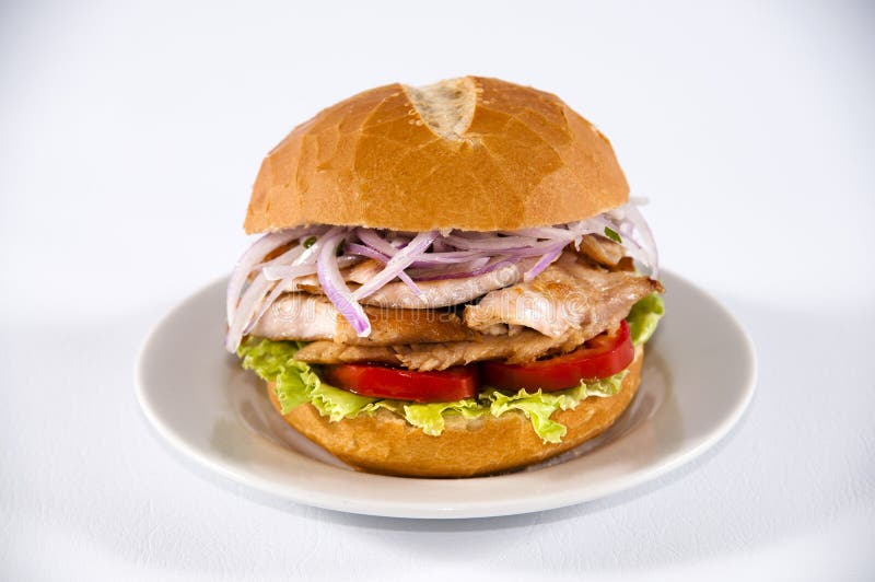 Chicken sandwich stock image. Image of french, grill - 92213221