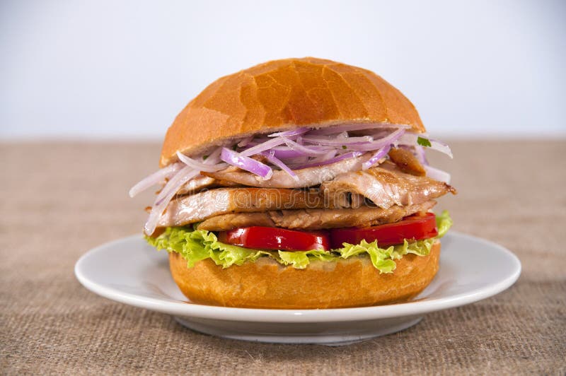 Chicken sandwich stock photo. Image of breakfast, baked - 92213258