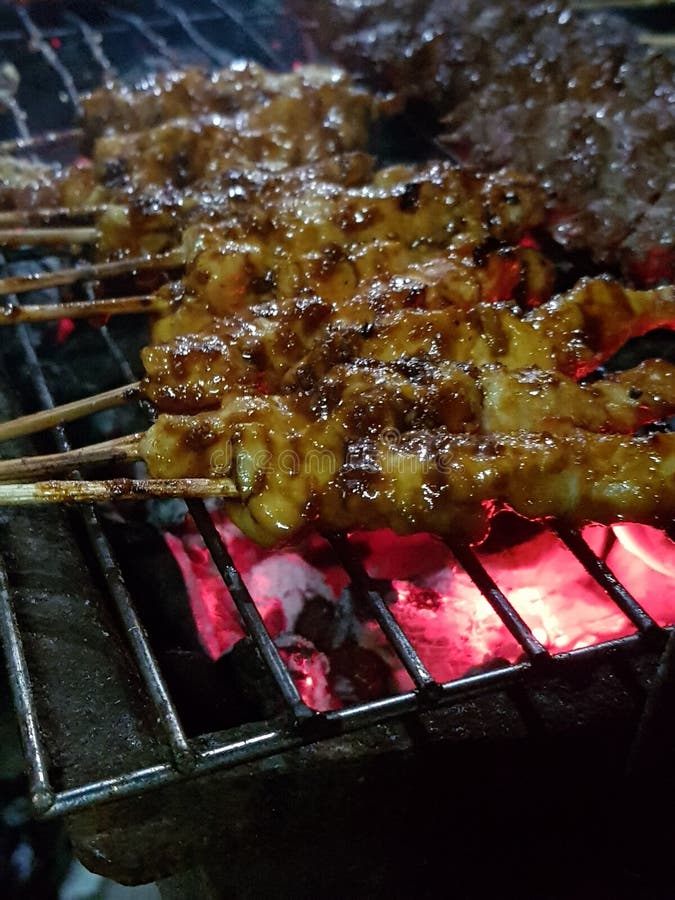 Chicken satai bbq stock photo. Image of city, breakfast - 203472462