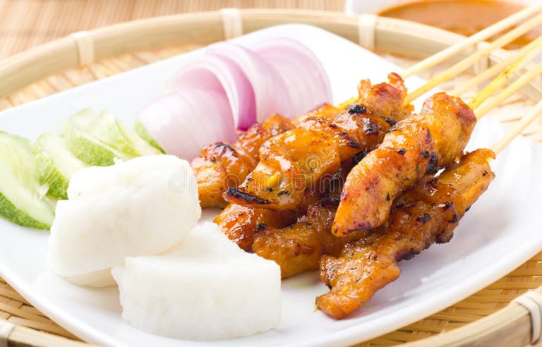 Chicken Satay stock photo. Image of salad, presentation - 22632650