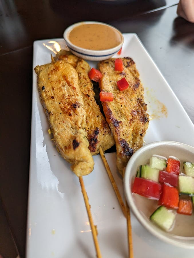 Chicken satay appetizer stock image. Image of meat, appetizer - 272725051
