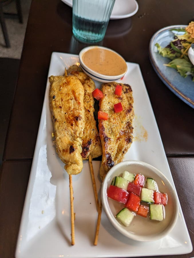 Chicken satay appetizer stock photo. Image of meat, food - 272725060