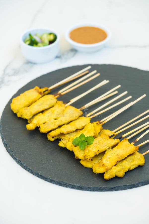 Chicken satay stock photo. Image of barbecue, chicken - 106838508