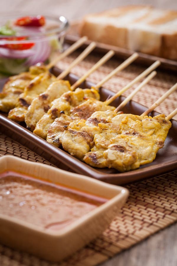 Chicken satay stock photo. Image of stick, meal, cuisine - 86572176