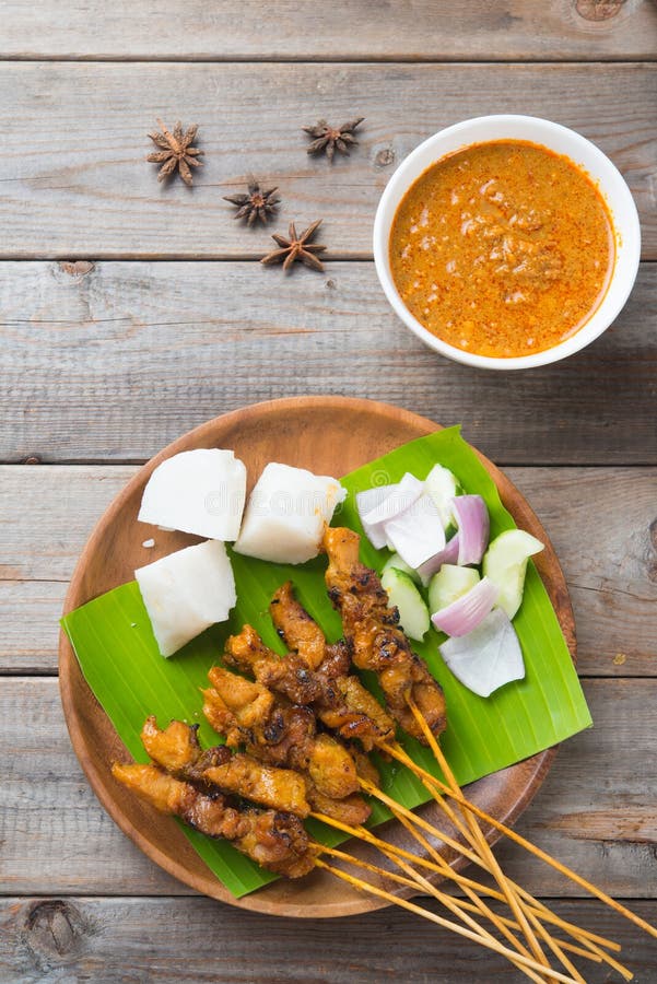 Chicken satay shot stock image. Image of presentation - 53778607