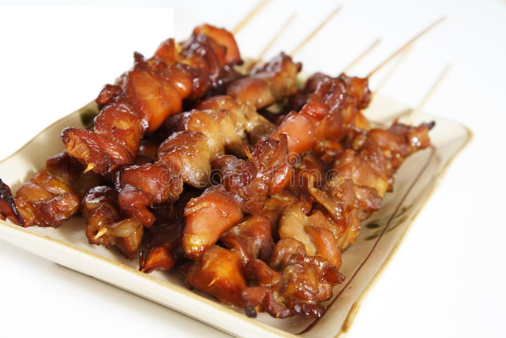 Chicken satays stock image. Image of sticks, satay, japan - 1239473