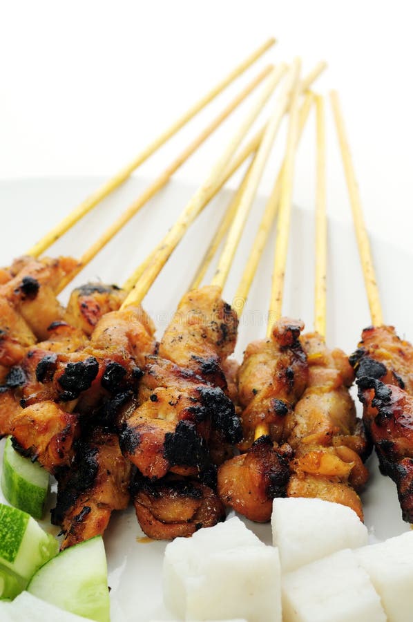 Chicken satays stock image. Image of sticks, satay, japan - 1239473