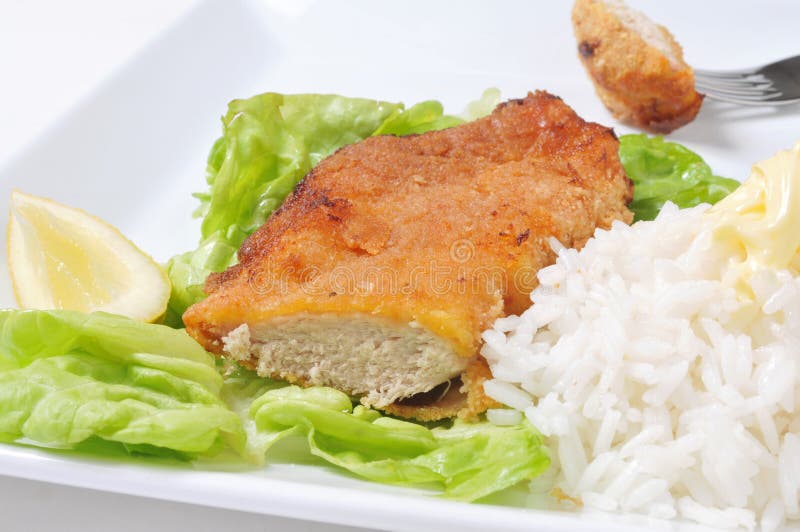 Chicken schnitzel stock image. Image of lunch, beef, dinner - 21251715