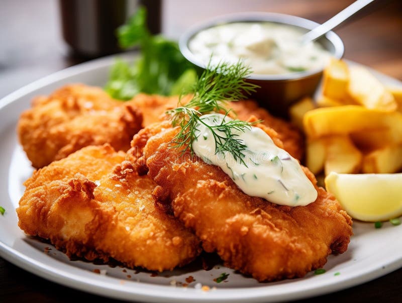 Chicken Schnitzel stock illustration. Illustration of crispy - 281165143