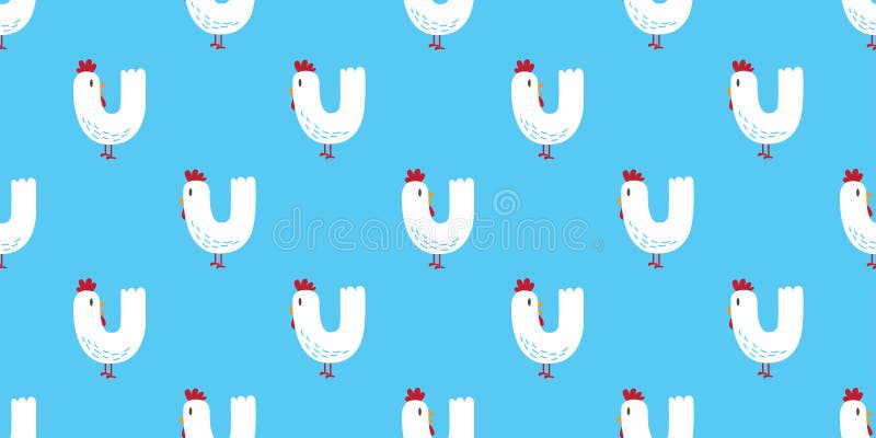 Chicken Seamless Pattern Vector Rooster Wallpaper Background Isolated ...