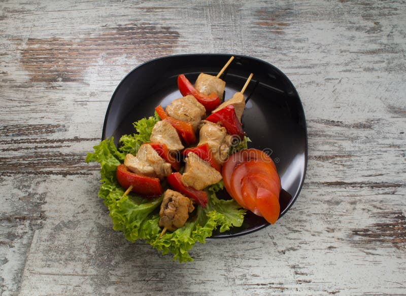 Chicken shashlik stock photo. Image of dish, cooked, appetizer - 34309988