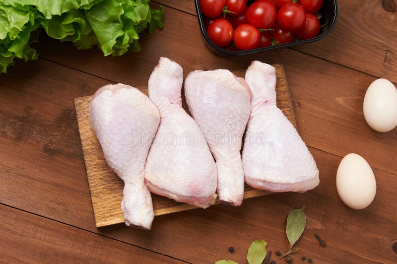 Chicken Shin on the Wooden Table Stock Image - Image of pepper, rustic ...