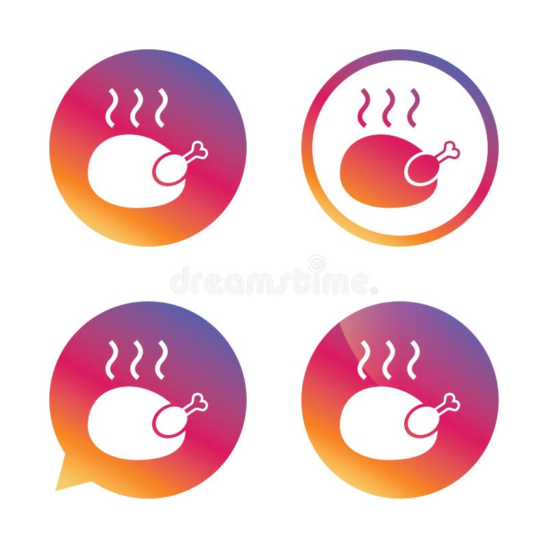 Chicken Sign Icon. Hen Bird Meat Symbol Stock Vector - Illustration of ...