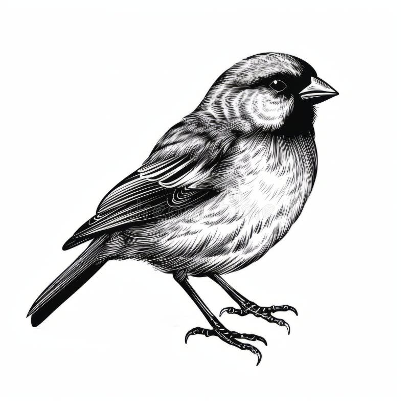 Realistic Sparrow Drawing