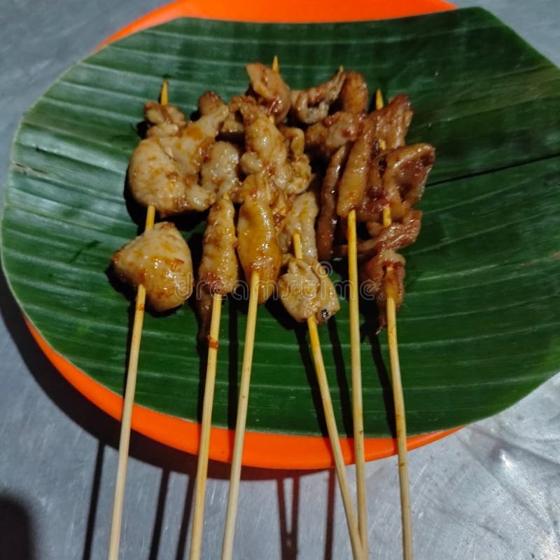 Chicken Skin Satay West Sumatra Stock Image - Image of satay, chicken ...