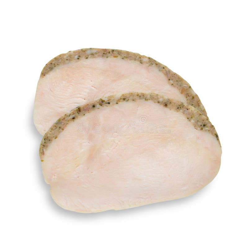 Chicken Slices with Stuffing Edge Stock Image - Image of cutout ...