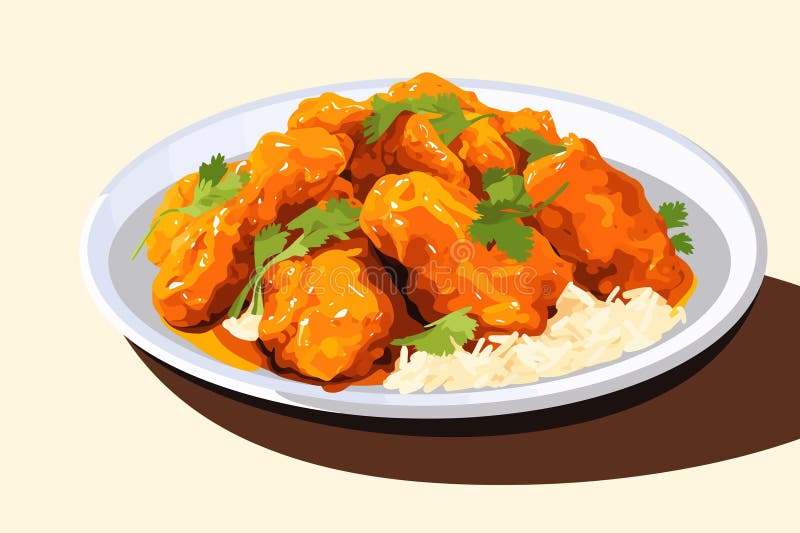 Chicken Spicy Curry Isolated Vector Style Illustration Stock Vector ...