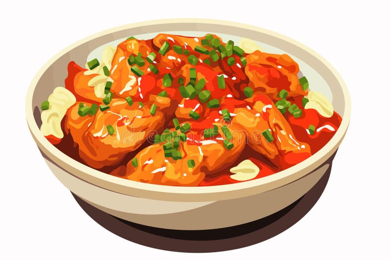 Chicken Spicy Curry Isolated Vector Style Illustration Stock Vector ...