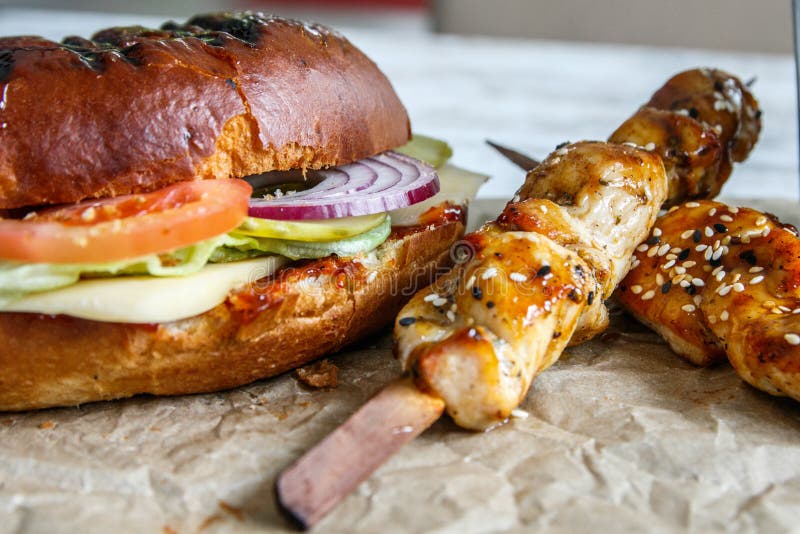 Chicken on spit stock photo. Image of fried, buffet, spit - 17877988