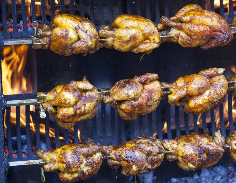 Chicken on spit stock photo. Image of fried, buffet, spit - 17877988