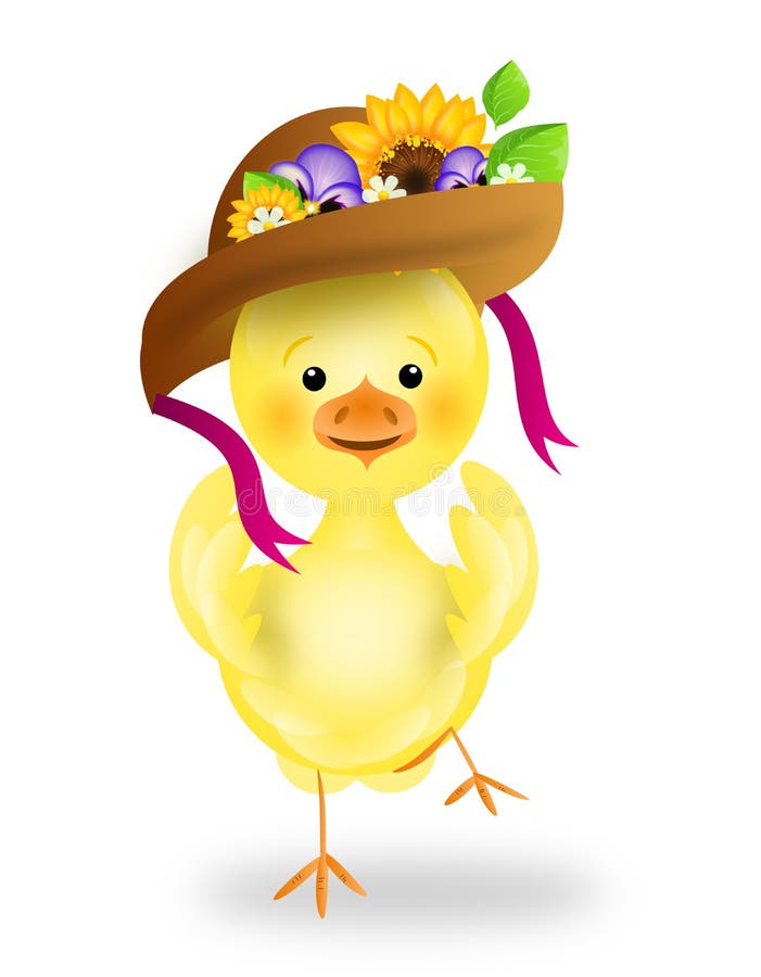 Chicken in spring stock illustration. Illustration of young - 74334381