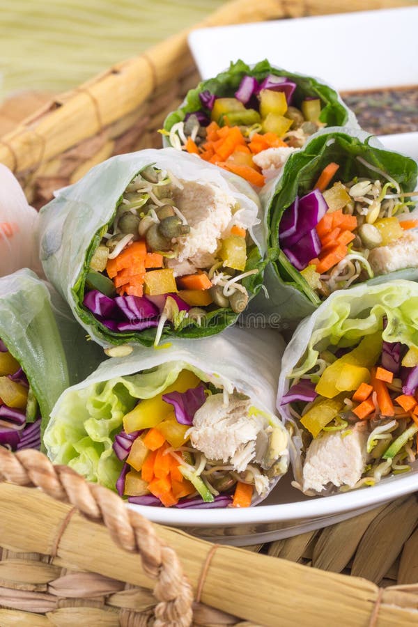 Chicken spring rolls stock image. Image of royce, carrot - 47616677