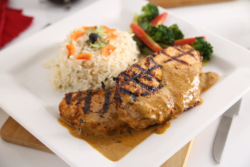 The Chicken Stake stock image. Image of steak, plate - 283565731