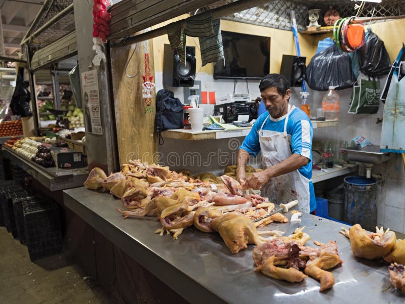 Chicken Stall at the Mercado Principal in Campeche, Mexico Editorial ...