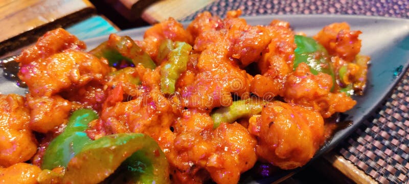 Chicken Starter Chilli Chicken Tasty Mouthwatering Stock Photo - Image ...