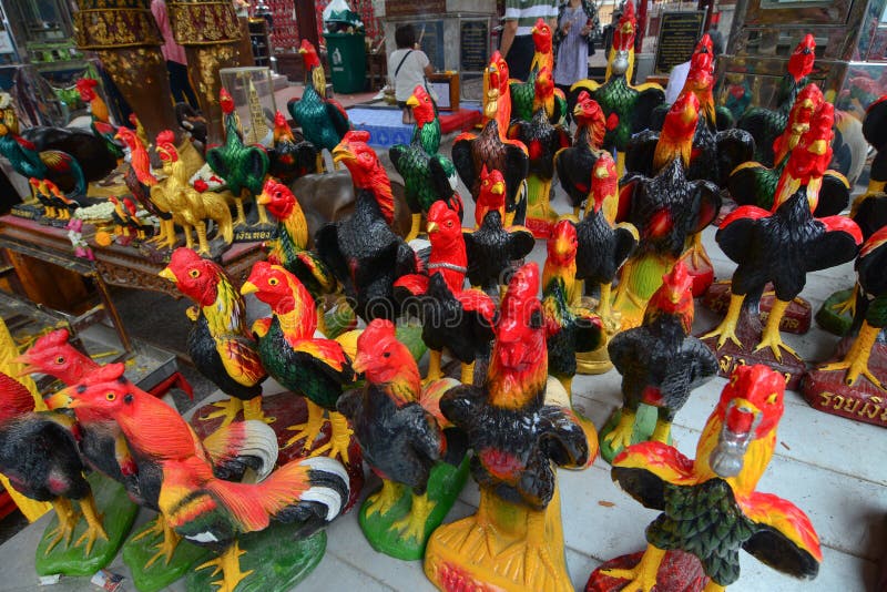 Chicken Statues at Temple in Bangkok, Thailand Editorial Image - Image ...