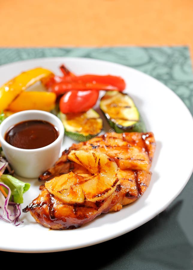 Chicken Steak with Vegetables Stock Photo - Image of flavored, plate ...