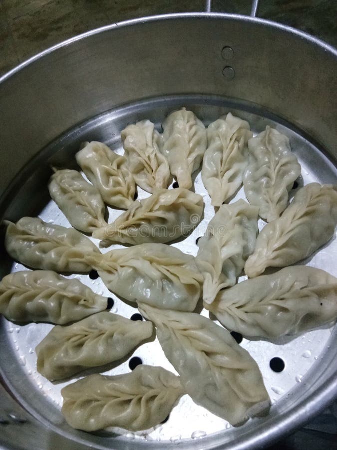 Steam momo stock photo. Image of gourmet, leaf, ingredient - 130303506