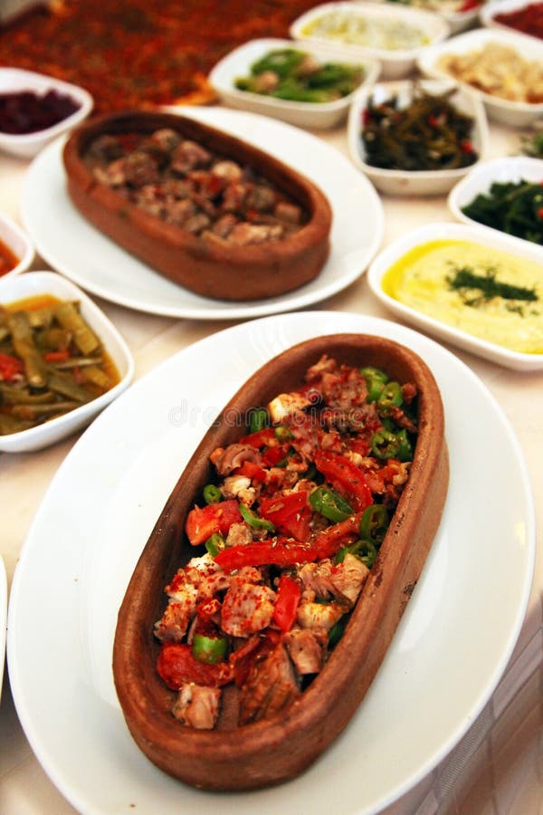 Chicken Stew and Kidney Stew with Turkish Appetizer Foods Stock Photo ...