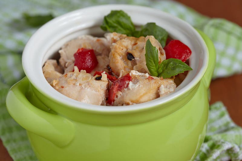 Chicken Stew with Pepper Ant Tomato Stock Image - Image of vegetable ...