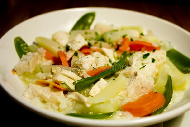 Chicken Stew with Spring Vegetables Stock Image - Image of close ...
