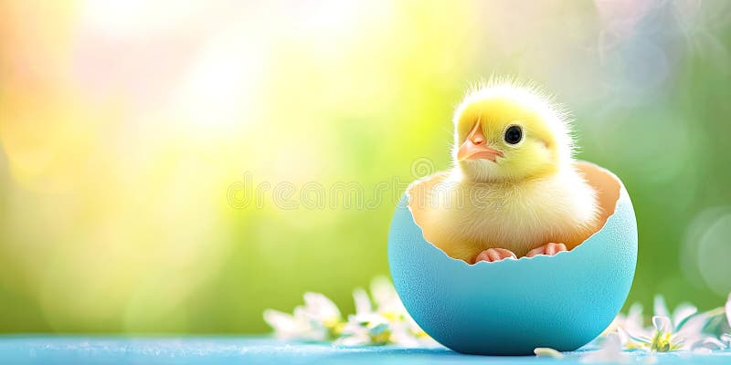A Chicken Sticking Out of Its Shell Stock Image - Image of isolated ...