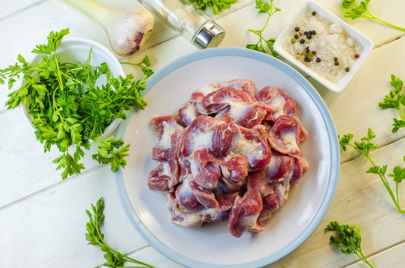 Chicken stomach and spices stock photo. Image of asia - 92228366