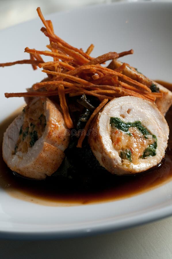 Chicken Stuffed with Crayfish Stock Photo - Image of orange, chicken ...