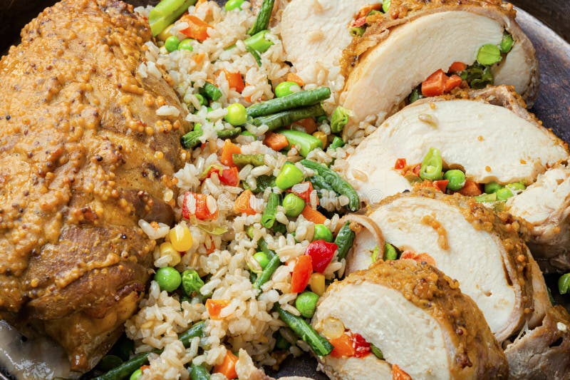 Chicken Stuffed with Vegetables Stock Photo - Image of poultry, grilled ...