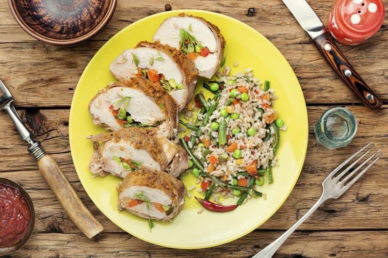 Chicken Stuffed with Vegetables Stock Image - Image of nutritional ...