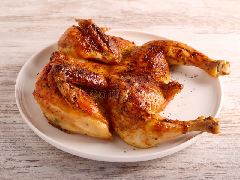 Chicken Tabaka, Roast Chicken Stock Image - Image of homemade, savory ...