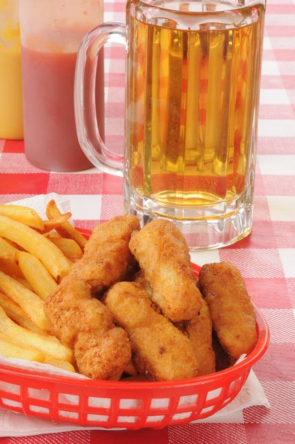 Chicken tenders and beer stock image. Image of meal, alcohol - 26706405