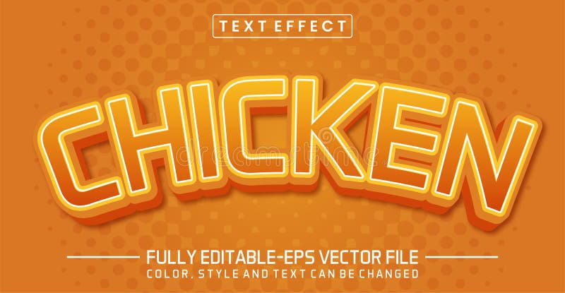 Chicken Text Editable Style Effect Stock Vector - Illustration of ...