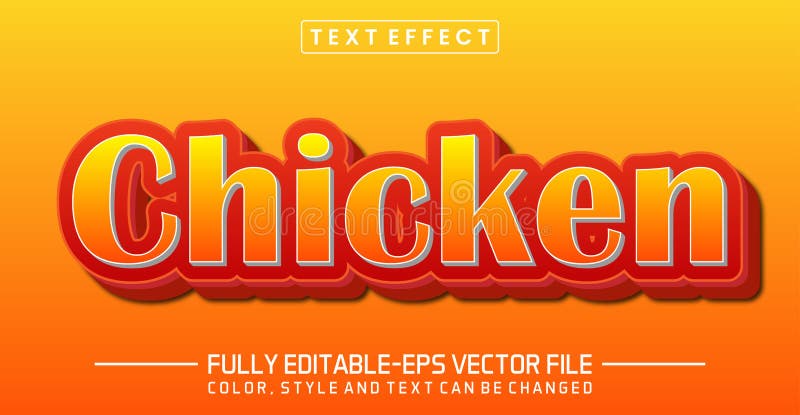Chicken Text - Editable Neon Text Effect Stock Vector - Illustration of ...