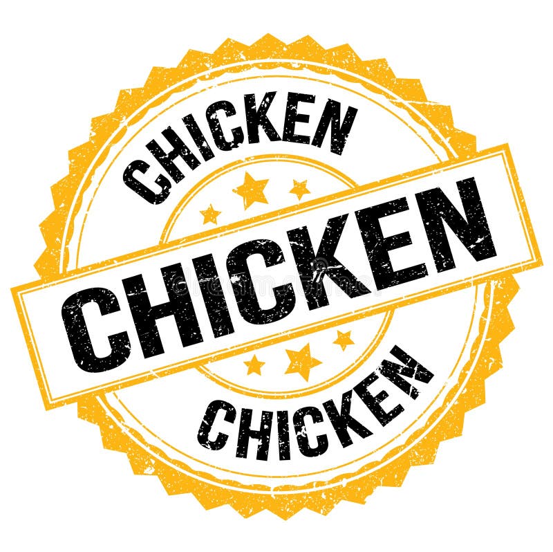 CHICKEN Text on Yellow-black Round Stamp Sign Stock Illustration ...