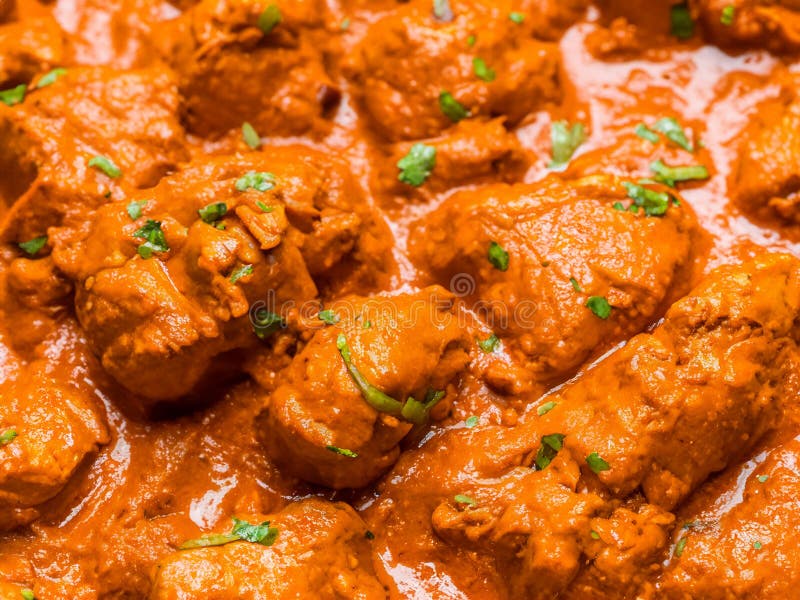 Chicken Tikka Masala with Rice and Curry in a Bowl Stock Image - Image ...